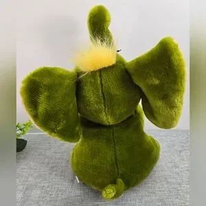 top bloom | Toys | Vintage Green Elephant Animal Plush Toy Huge Blue ...